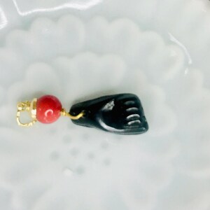 Black Azabache Hand Charm-azabache Hand Pendants-gold Plated Hope ...