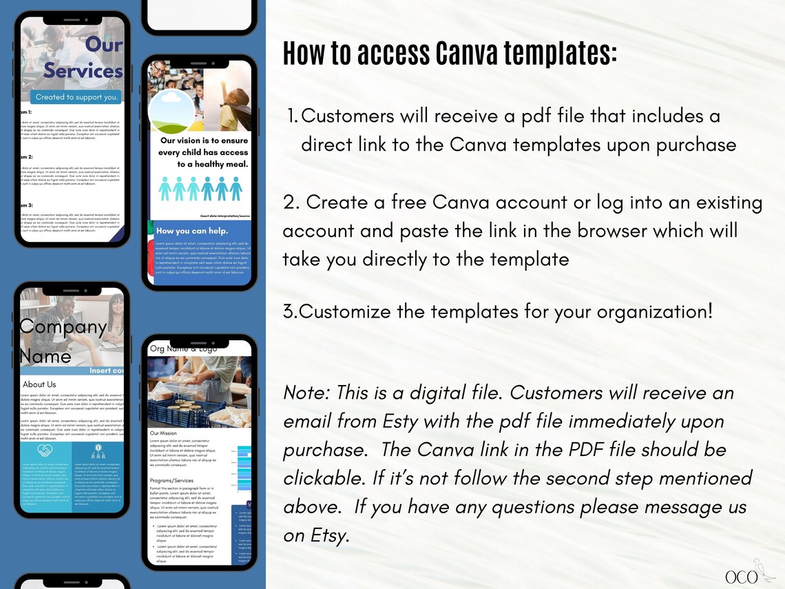Nonprofit One Pager Template Bundle, Customizable Canva Templates ...