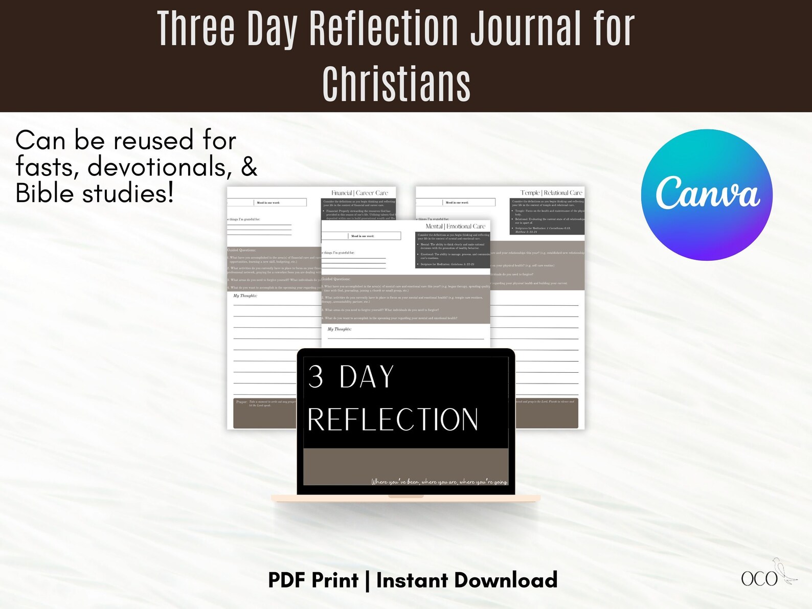 3 Day Guided Personal Reflective Journal | Use With Bible Studies ...