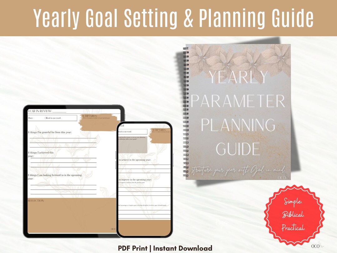Yearly Planning & Goal Setting Guide for Women / Prayer Journal ...