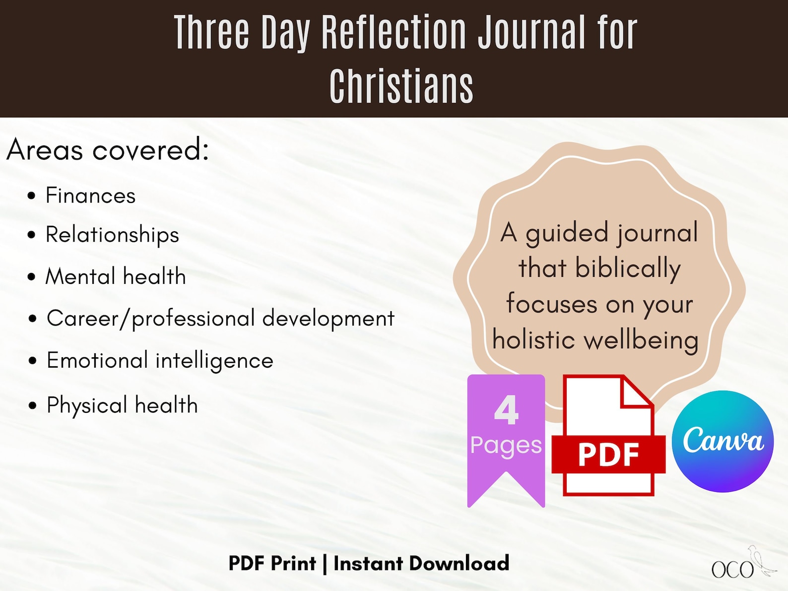 3 Day Guided Personal Reflective Journal Use With Bible Studies ...