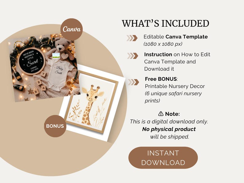 New Year Pregnancy Announcement Digital New Years Baby Reveal January ...