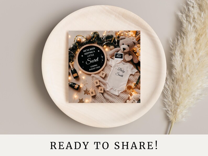 New Year Pregnancy Announcement Digital New Years Baby Reveal January ...