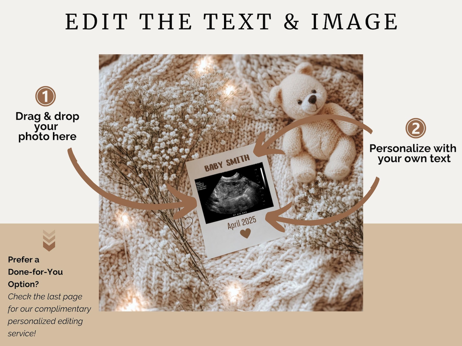 Neutral Pregnancy Announcement Template Digital Baby Announcement ...