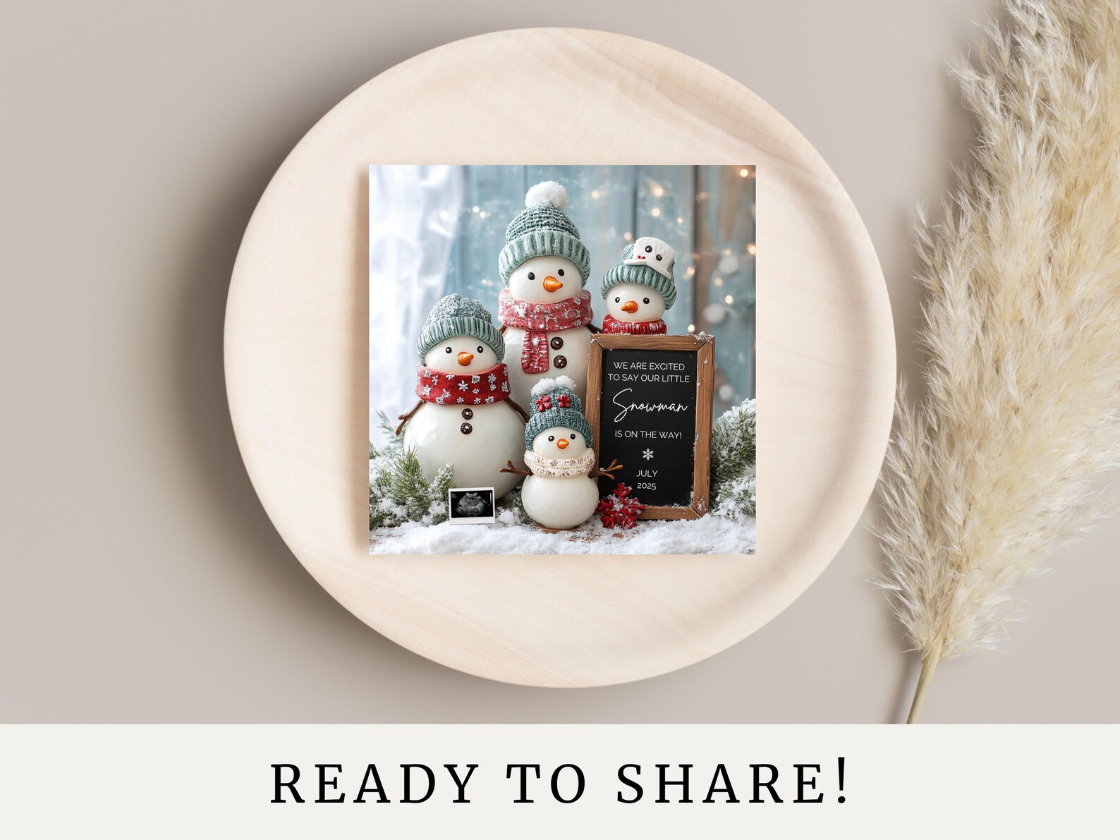 Winter Digital Pregnancy Announcement Christmas Baby Announcement ...