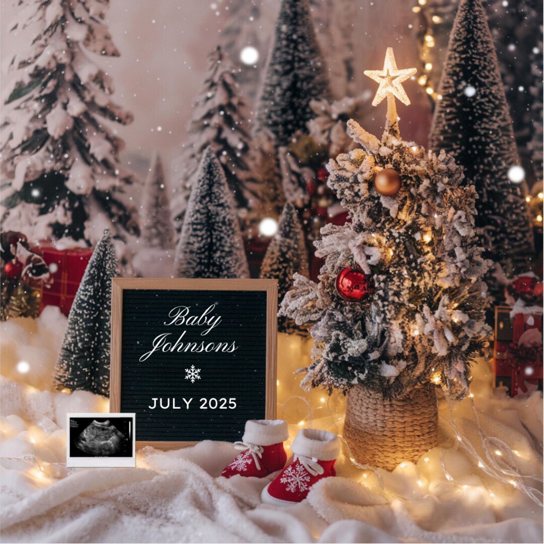 Winter Pregnancy Announcement Christmas Baby Announcement Social Media ...