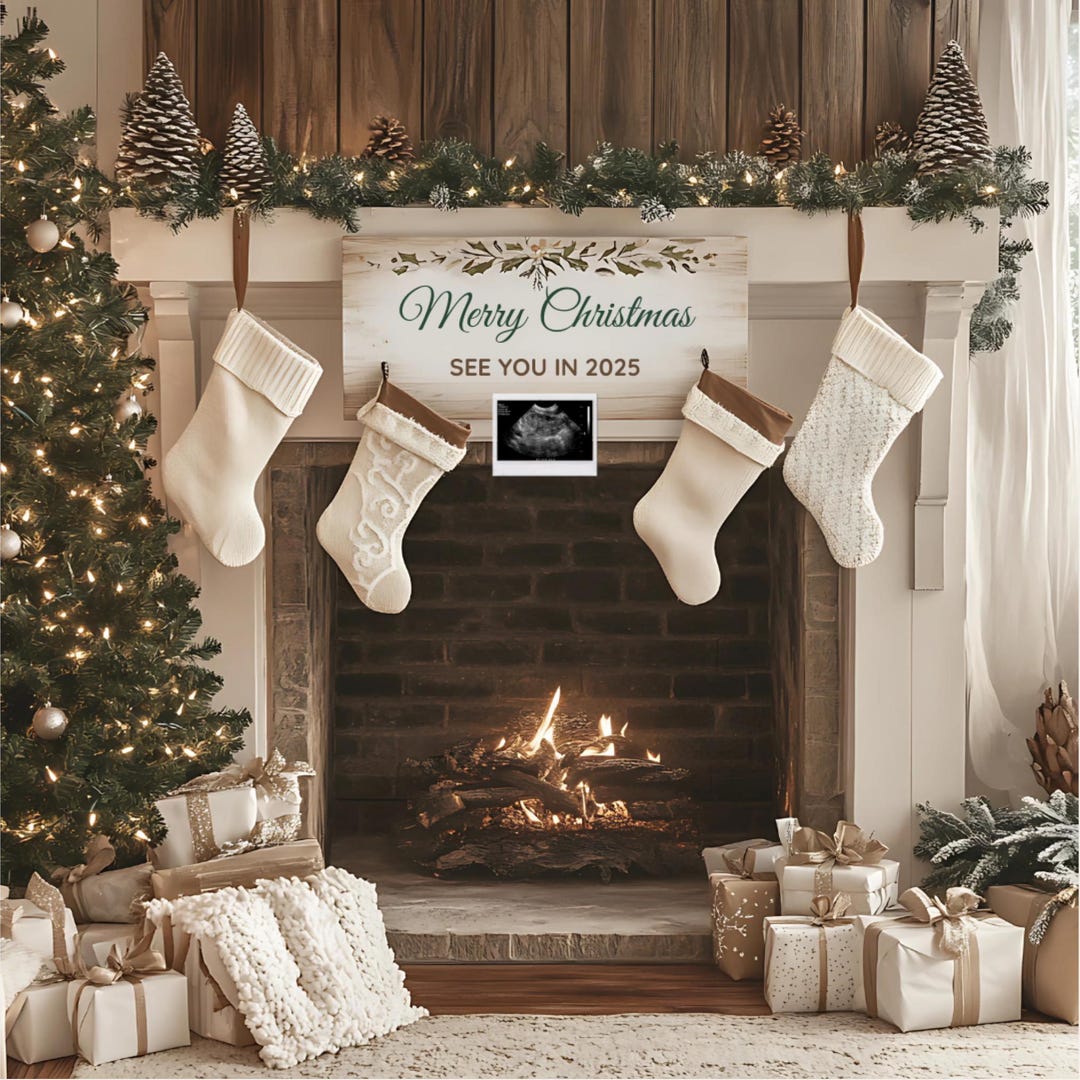 Christmas Baby Announcement Digital December Pregnancy Announcement ...