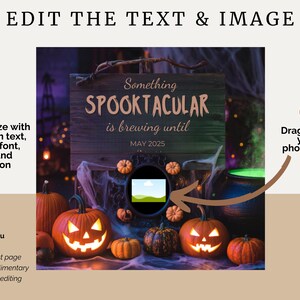 Halloween Pregnancy Announcement Digital Halloween Baby Announcement ...