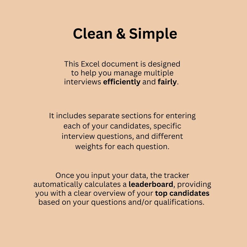 Candidate Interview Deck & Tracker Easily Track up to 10 Potential ...