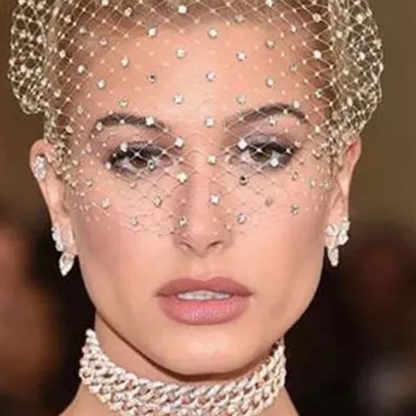 Crystal Face Veil - Etsy