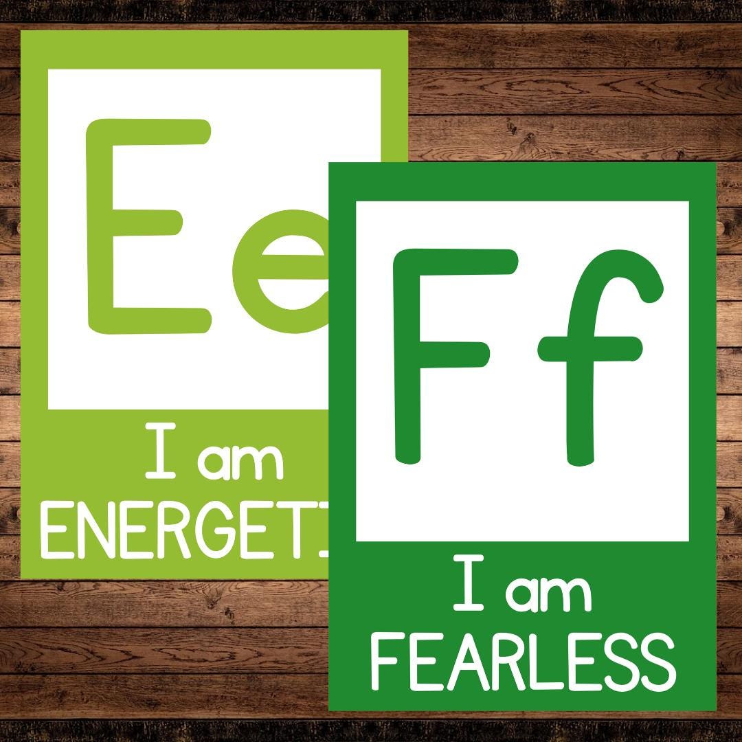 Alphabet Poster Set Motivational 'I Am' Phrases ESL Classroom Decor ...
