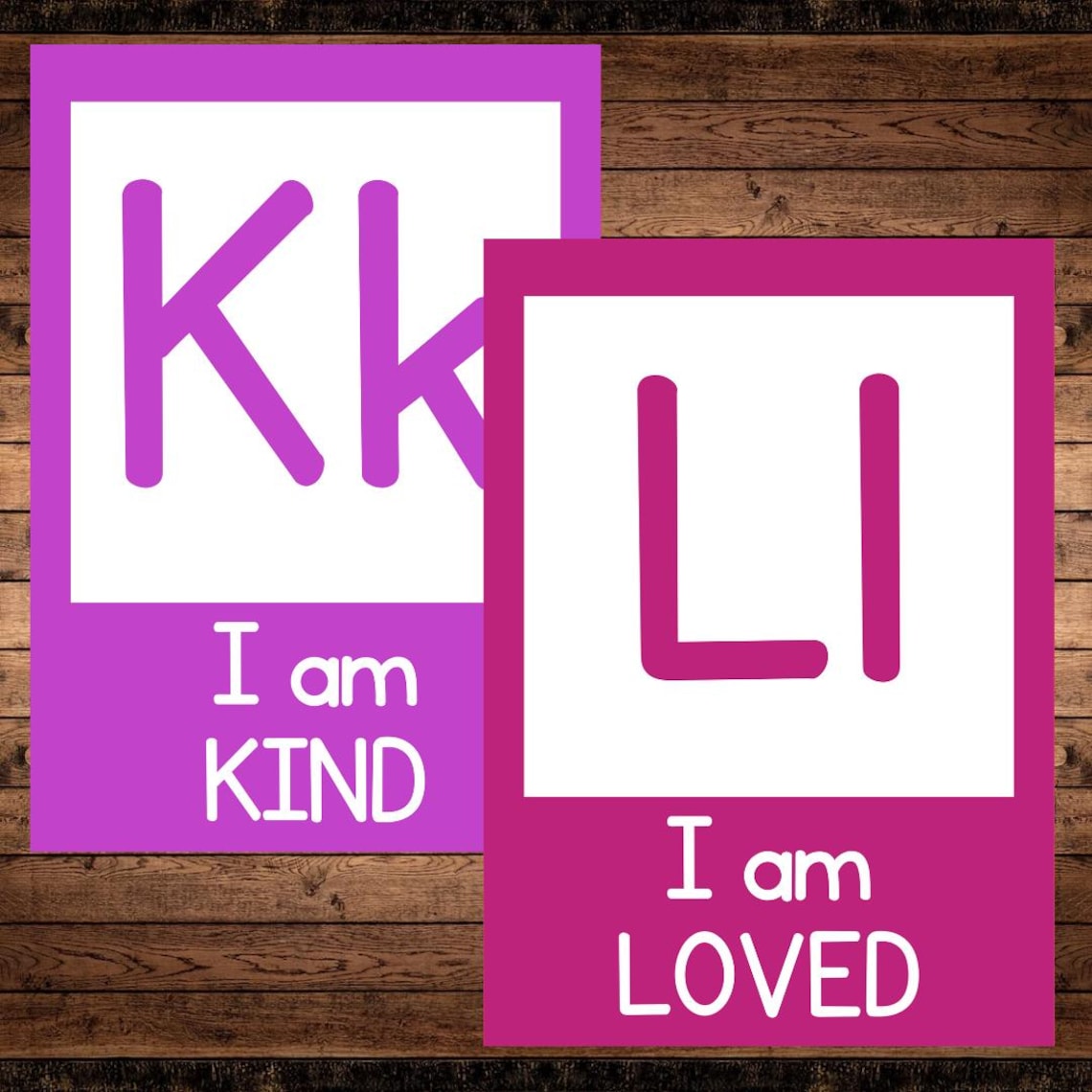 Alphabet Poster Set Motivational 'I Am' Phrases ESL Classroom Decor ...