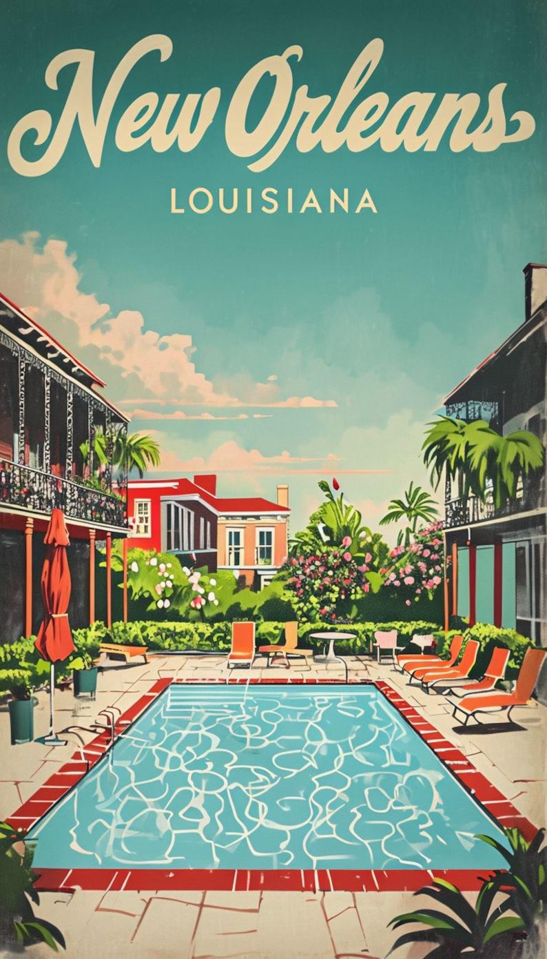 Vintage New Orleans Poster - Etsy