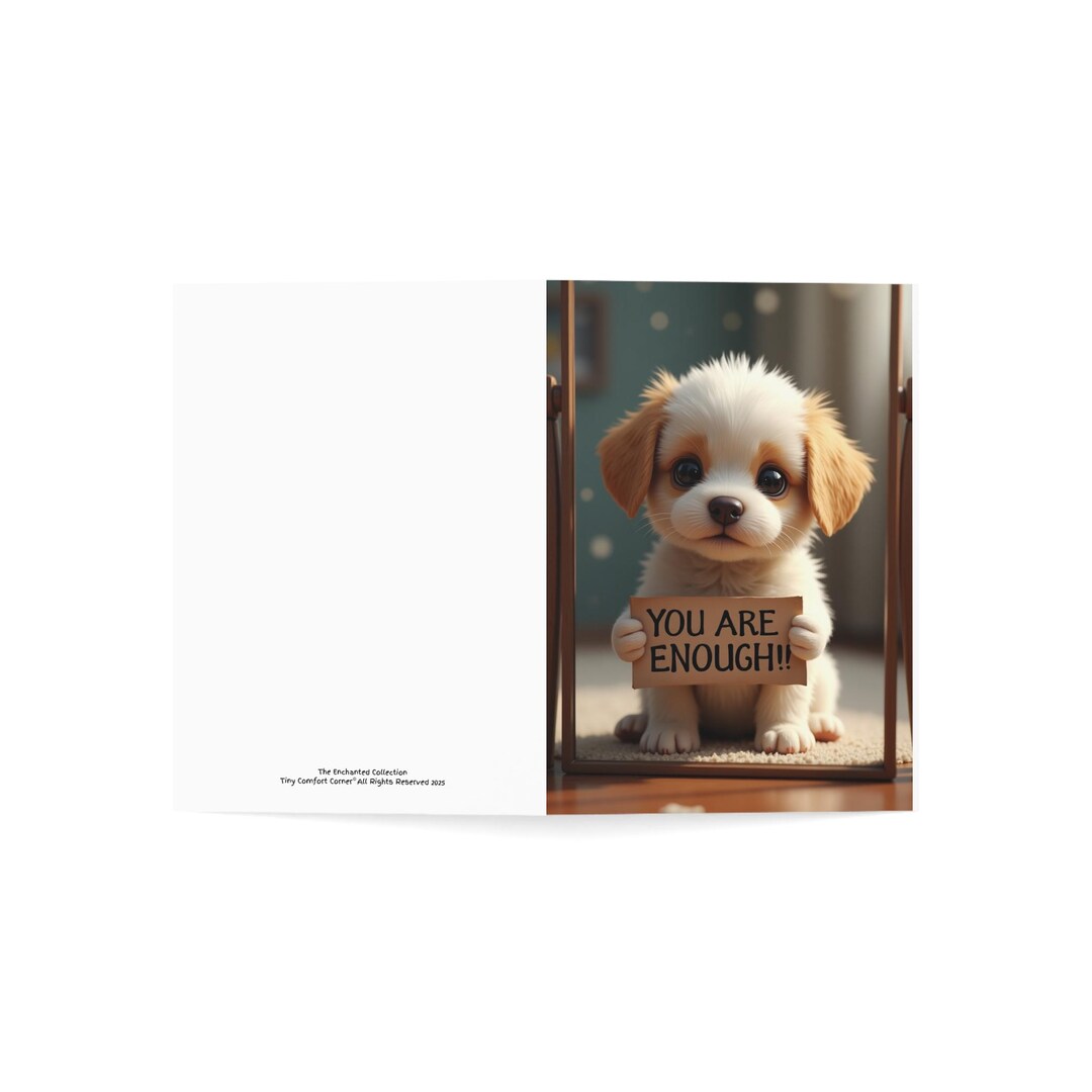 Encouraging Puppy Greeting Card - You Are Enough! Affirmation - Etsy