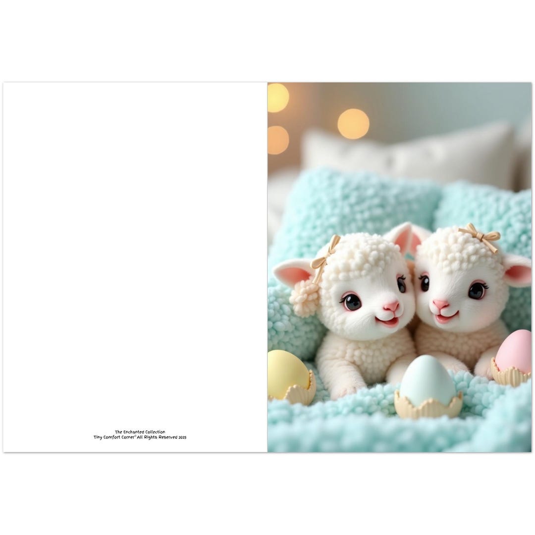 10 Pack Cute Baby Lamb Easter Cards - Personalized Pack of 10 - Premium ...