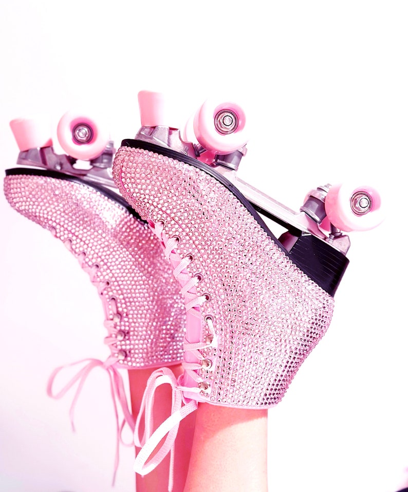 Custom Bling Roller Skates Sparkly Rhinestone Glam Derby Skates Etsy
