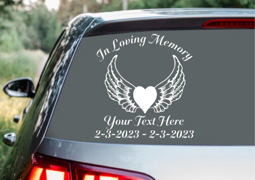 In Loving Memory Decal, Angel Wings, Loving Memory, Memorial Decal ...