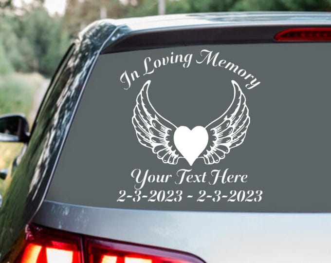 In Loving Memory Decal Color & Size Options Available Angel Wings ...