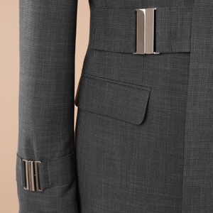 Men's Suit With Side Buckle Two-piece Jacket Trousers Double-breasted ...
