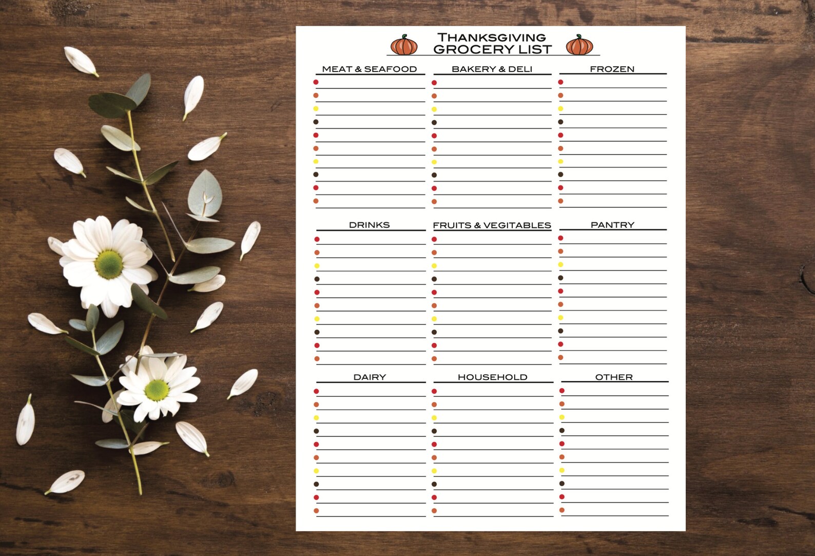 Printable Thanksgiving Grocery Shopping List, Stay on Track With This ...