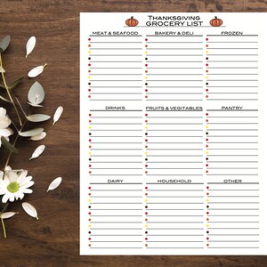 Printable Thanksgiving Grocery Shopping List, Stay on Track With This ...