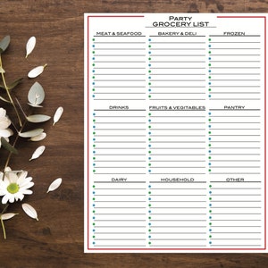 Printable Party Grocery Shopping List, Stay on Track With This ...