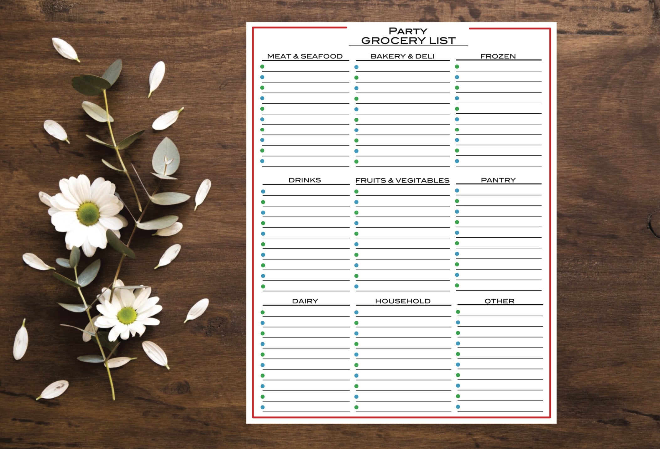Printable Party Grocery Shopping List, Stay on Track With This ...