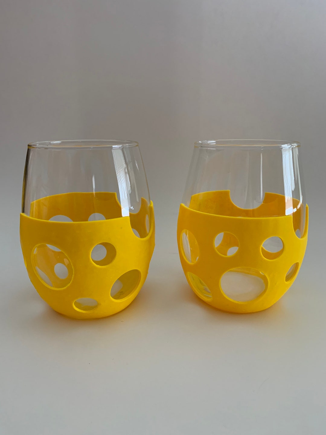 2 Stemless Cheese Head Wine Glasses - Etsy