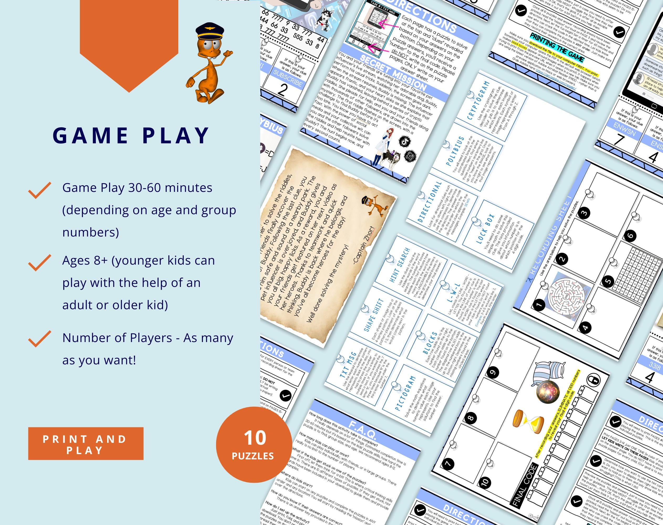 Party Printable Escape Room for Kids, Social Media Influencer, Family ...