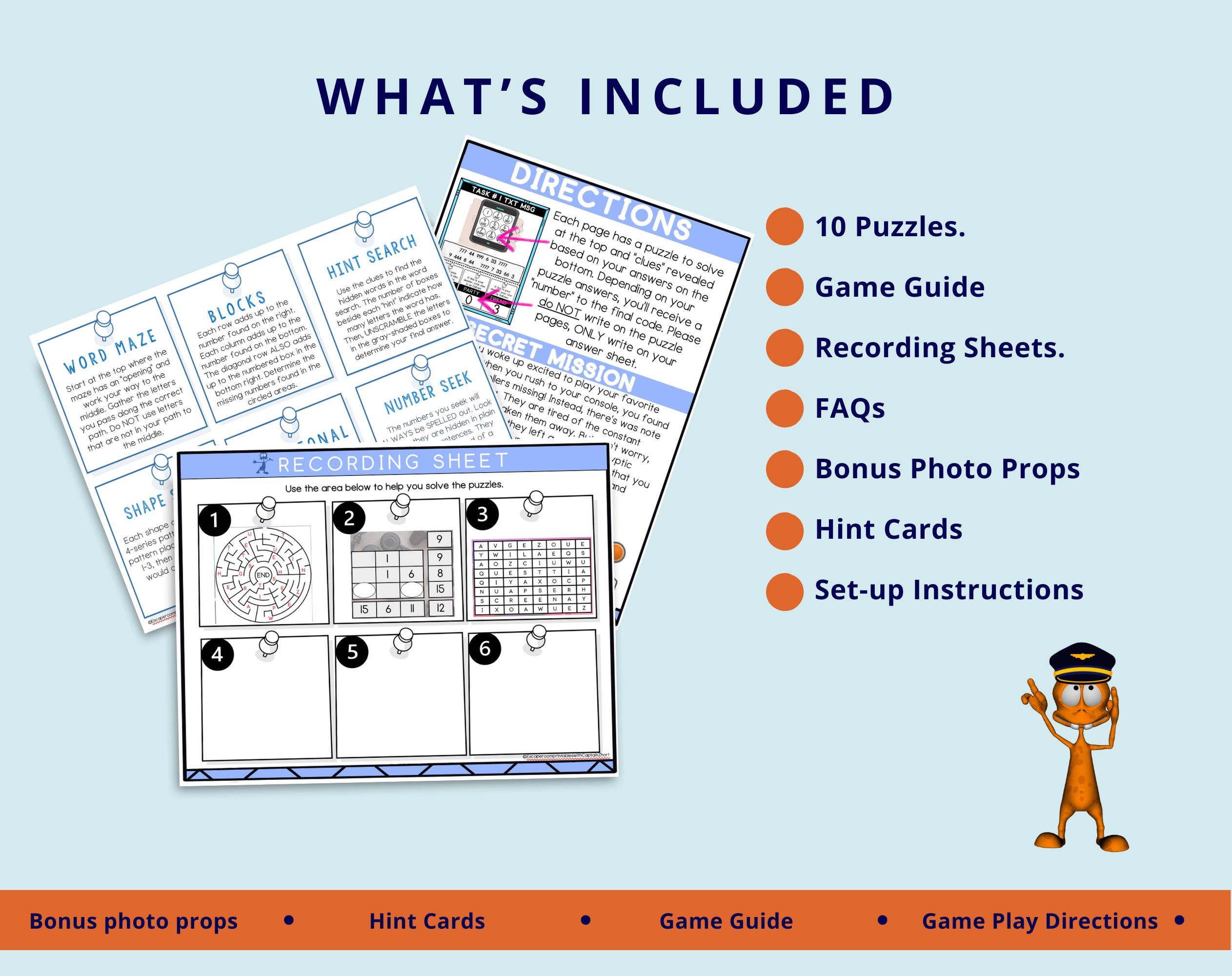 Party Printable Escape Room for Kids, Gaming Code Activity, Family Game ...