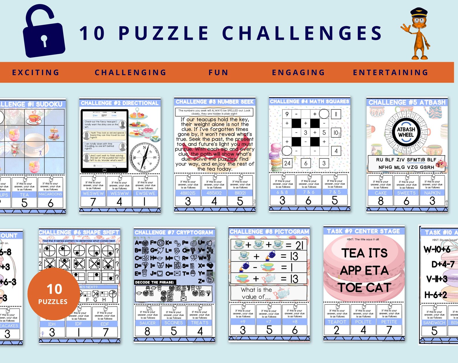 High Tea Escape Room Printable for Kids, Party Game Activity, Escape ...