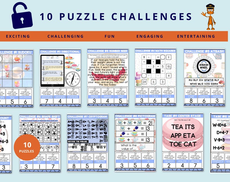 High Tea Escape Room Printable for Kids, Party Game Activity, Escape ...