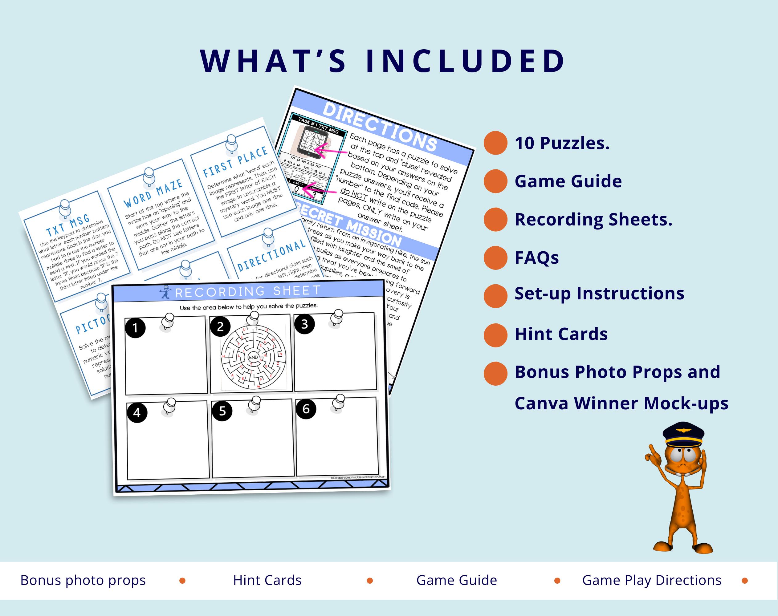 Printable Escape Room for Kids, Camping Escape Kit, DIY Escape Room ...