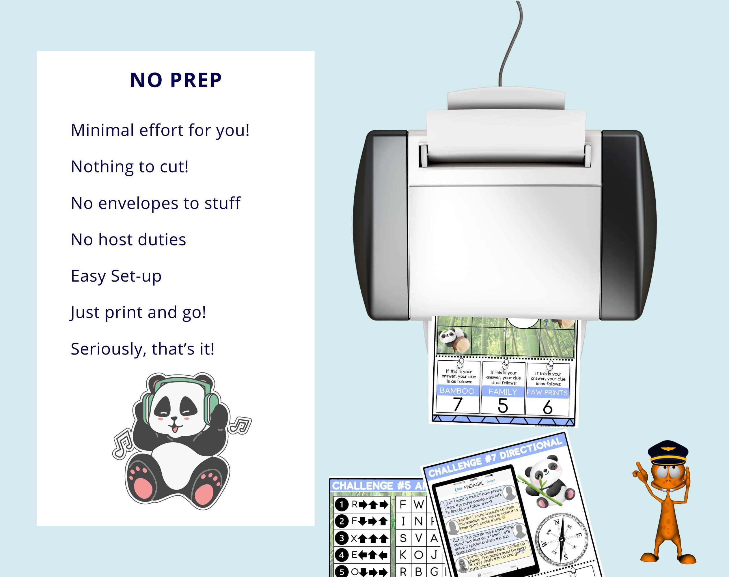 Printable Escape Room for Kids, Panda Escape Kit, DIY Escape Room ...