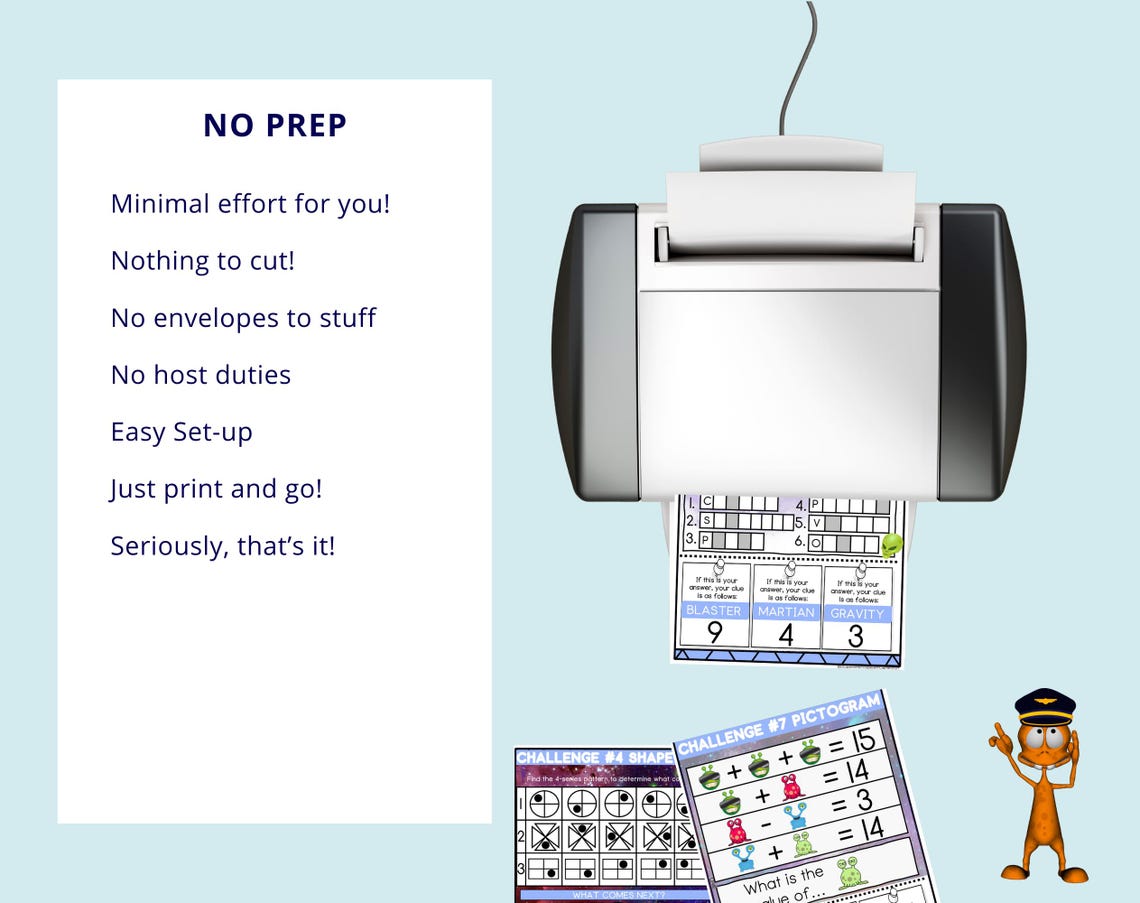 Space Escape Room Printable for Kids, Family Game Night, Birthday Party ...