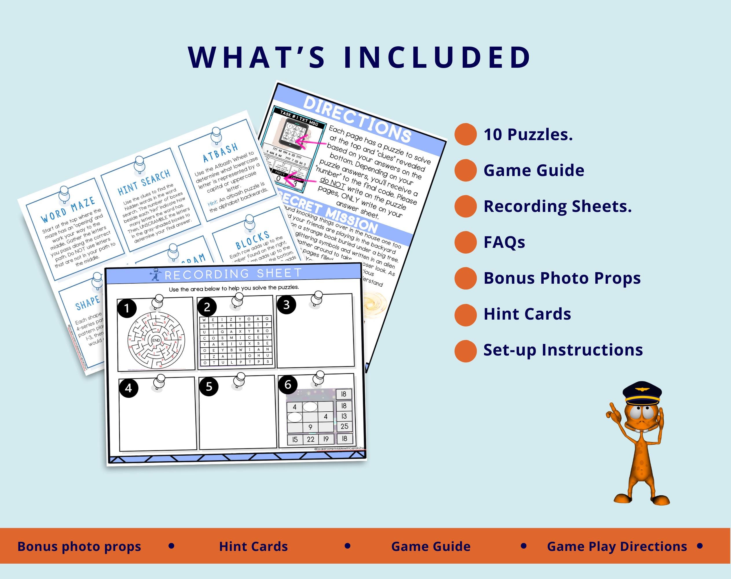 Space Escape Room Printable for Kids, Family Game Night, Birthday Party ...