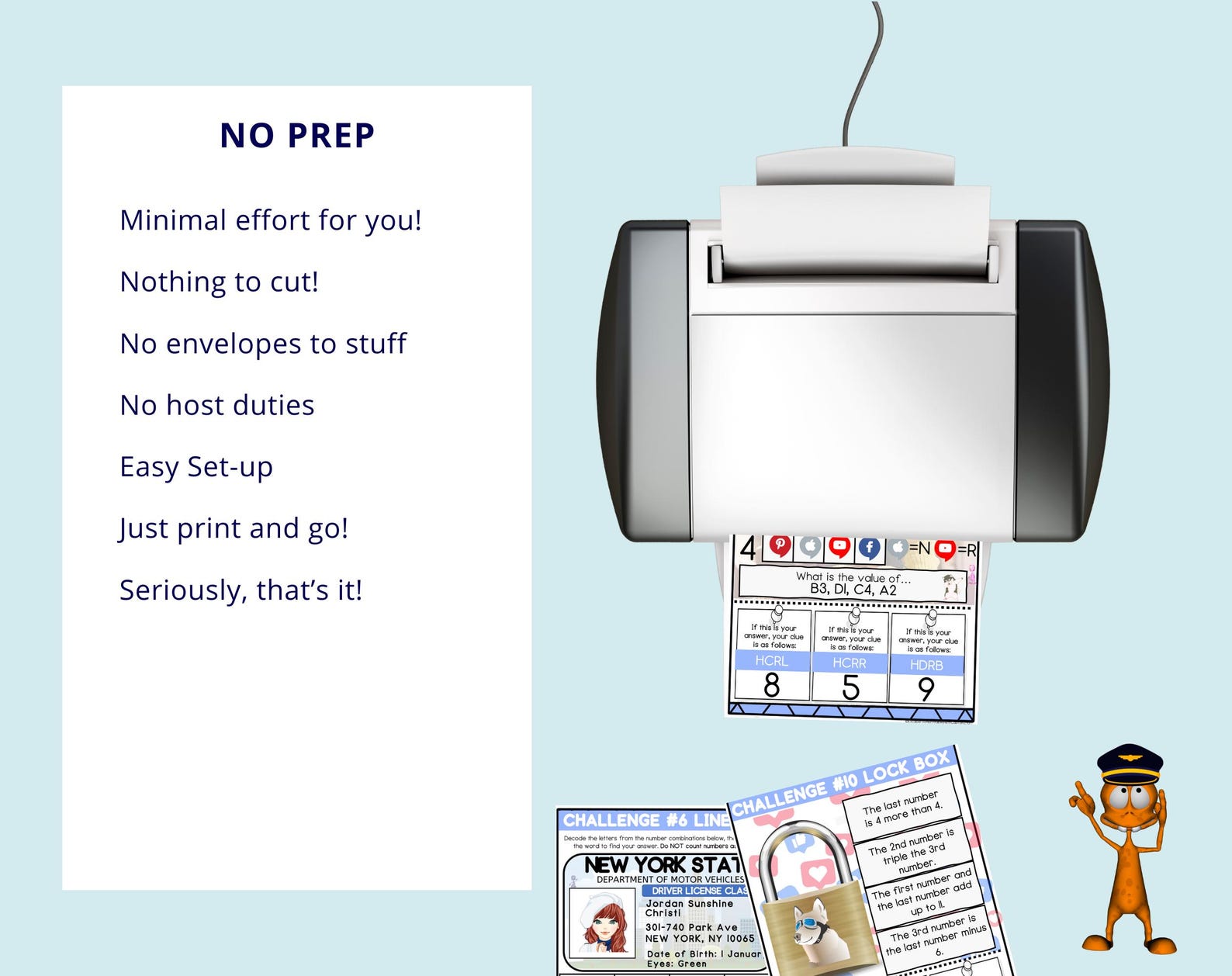 Party Printable Escape Room for Kids, Social Media Influencer, Family ...