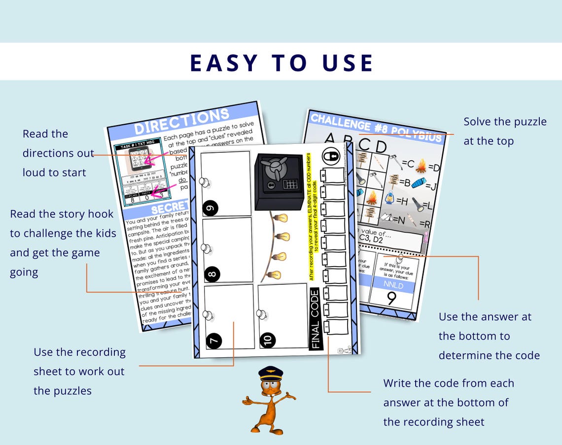 Printable Escape Room for Kids, Camping Escape Kit, DIY Escape Room ...