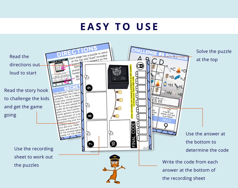 Printable Escape Room for Kids, Camping Escape Kit, DIY Escape Room ...