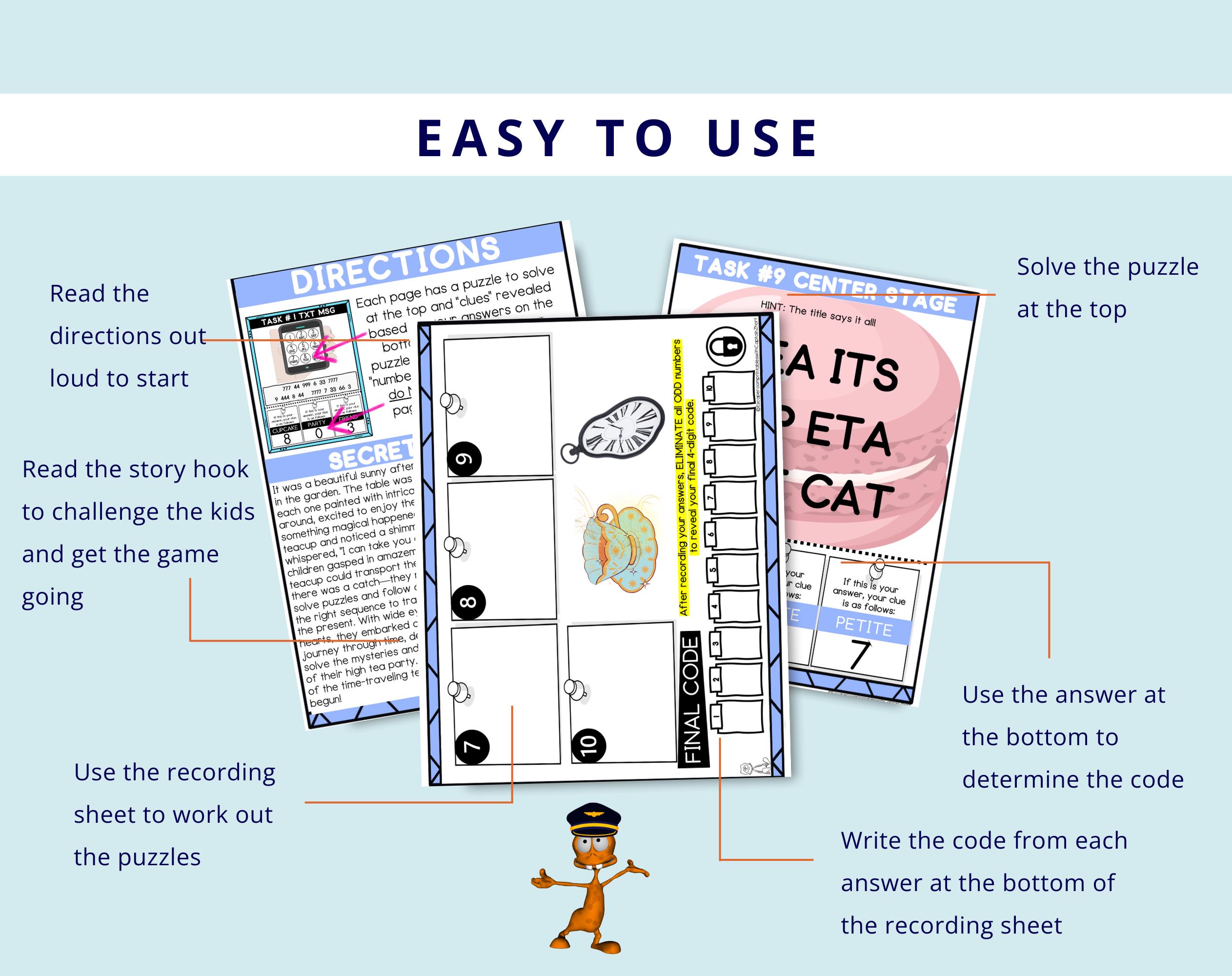 High Tea Escape Room Printable for Kids, Party Game Activity, Escape ...
