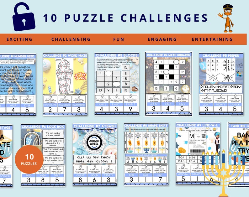 Printable Escape Room for Kids, Hanukkah Escape Kit, DIY Escape Room ...