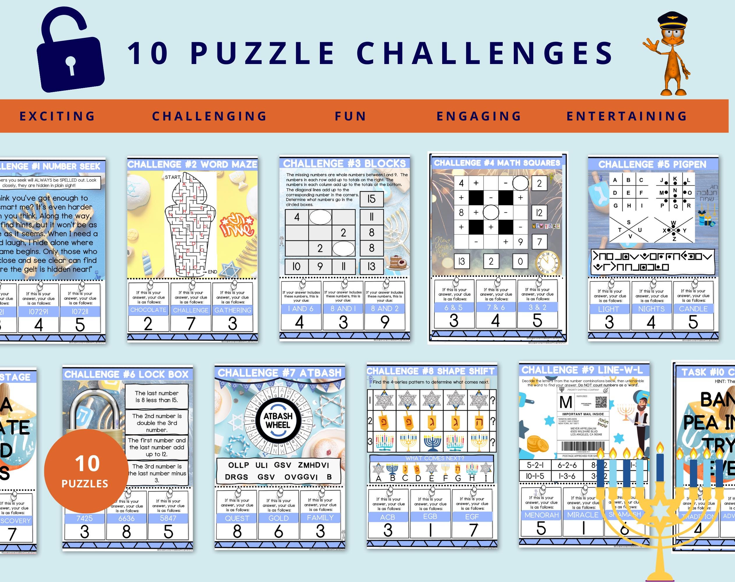 Printable Escape Room for Kids, Hanukkah Escape Kit, DIY Escape Room ...