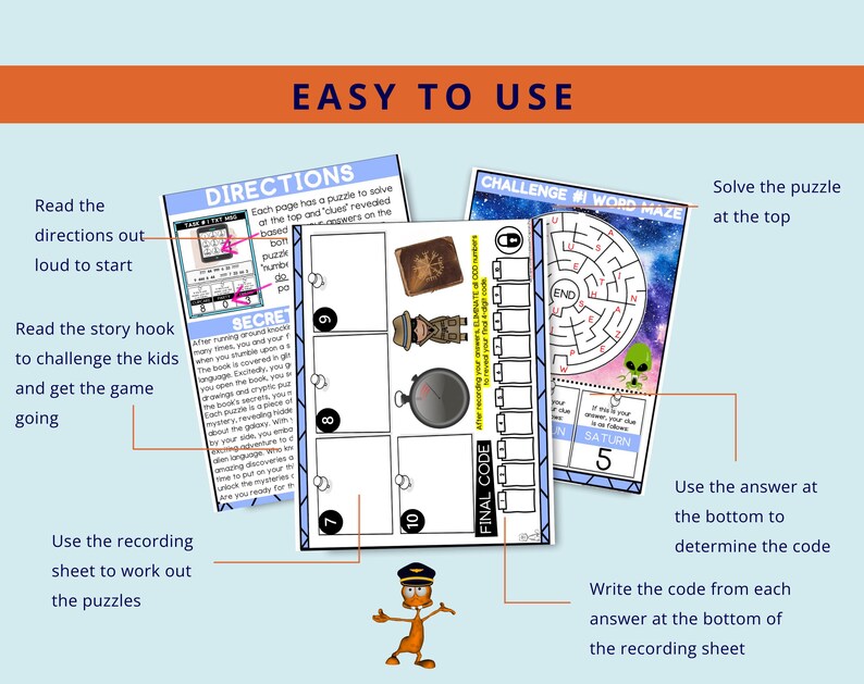 Space Escape Room Printable for Kids, Family Game Night, Birthday Party ...