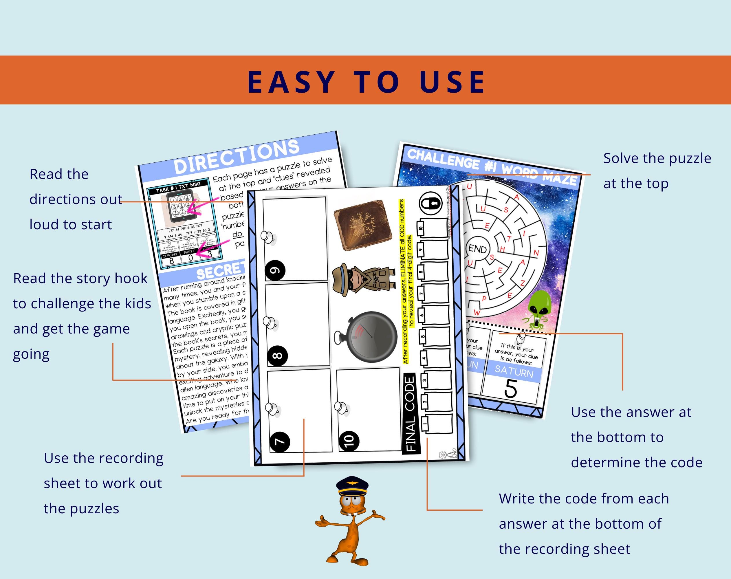 Space Escape Room Printable for Kids, Family Game Night, Birthday Party ...