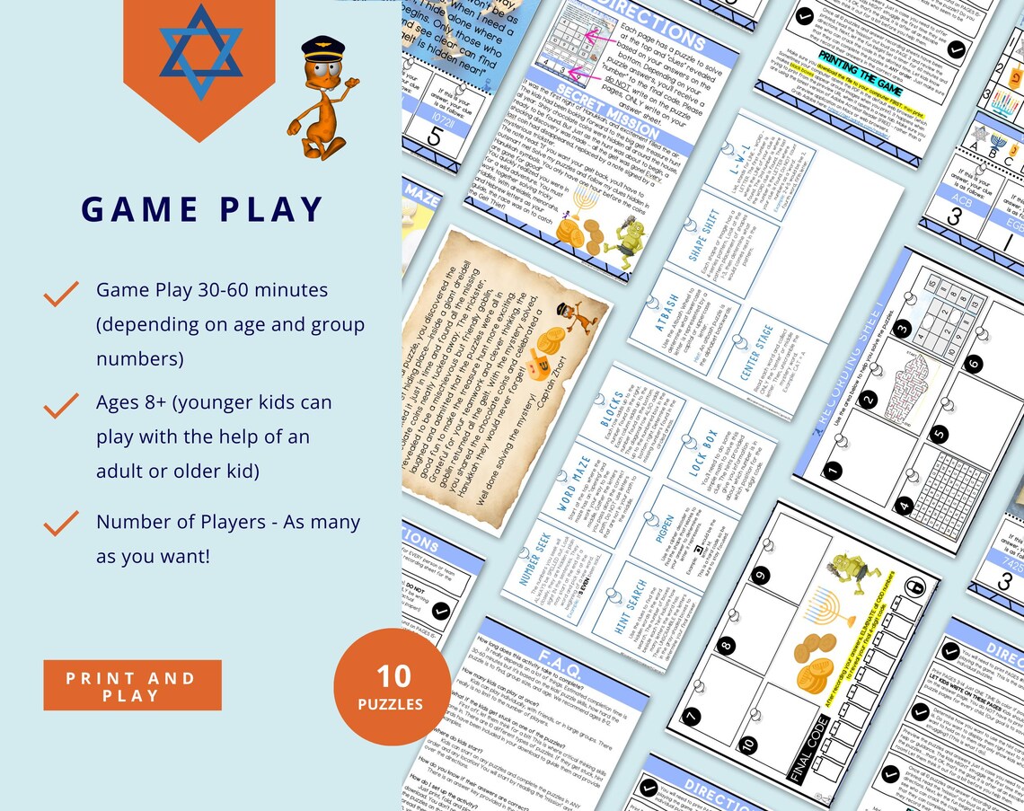 Printable Escape Room for Kids, Hanukkah Escape Kit, DIY Escape Room ...