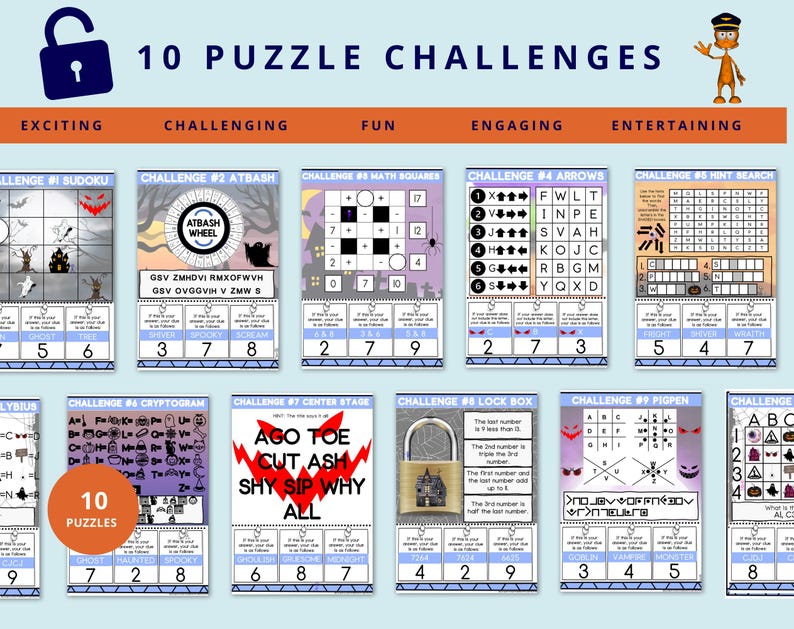 Escape Room Printable for Kids, Halloween Haunted House Scavenger Hunt ...