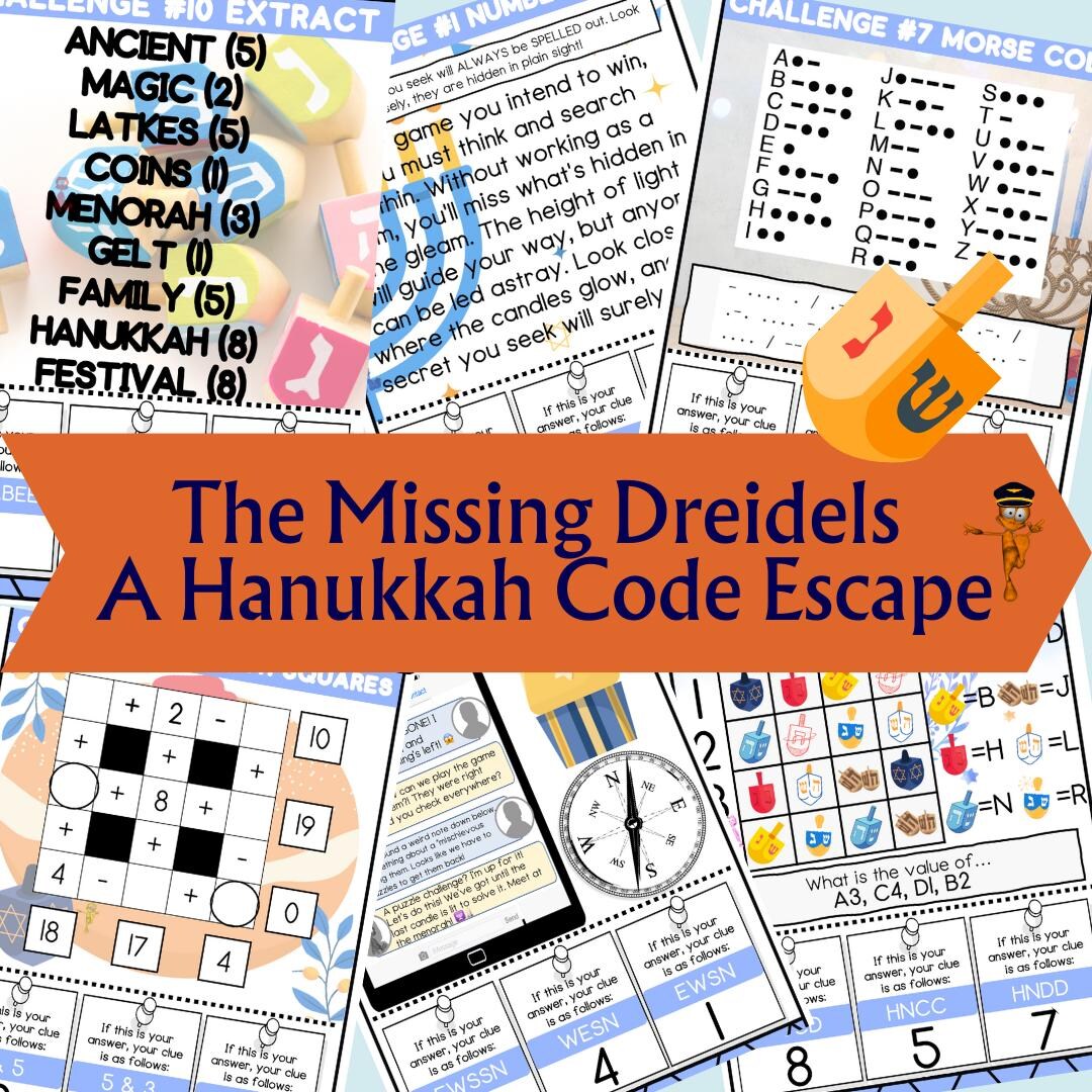 Printable Escape Room for Kids, Hanukkah Escape Kit, DIY Escape Room ...