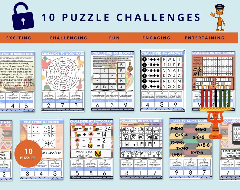 Printable Escape Room for Kids, Kwanzaa Party Games, Kwanzaa Escape Kit ...