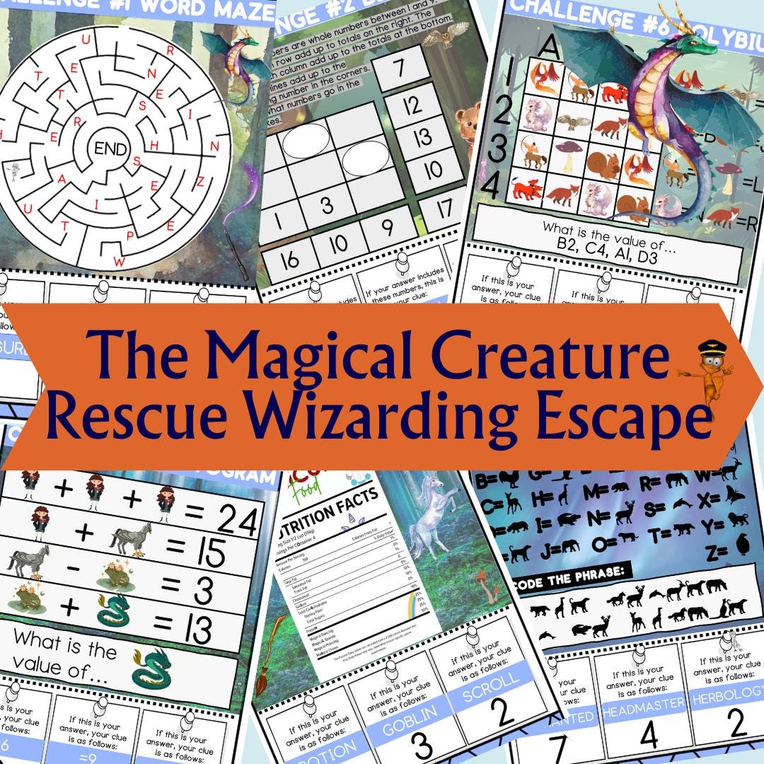 Printable Escape Room for Kids, Wizarding Escape Kit, DIY Escape Room ...