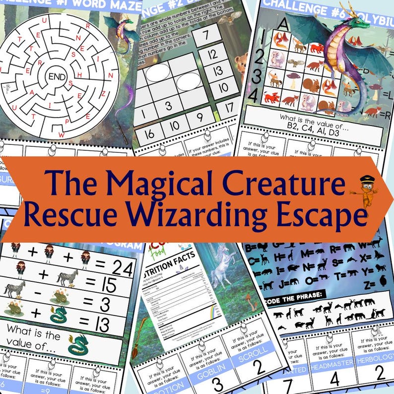 Printable Escape Room for Kids, Wizarding Escape Kit, DIY Escape Room ...